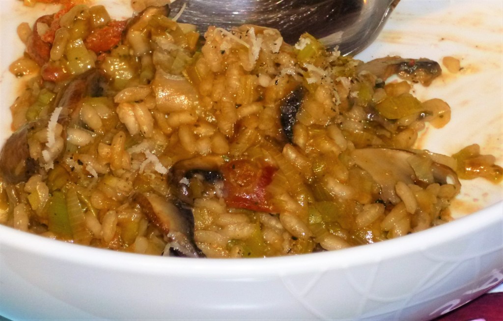 Easiest Ever Risotto – We used Chorizo, Mushroom and Leek