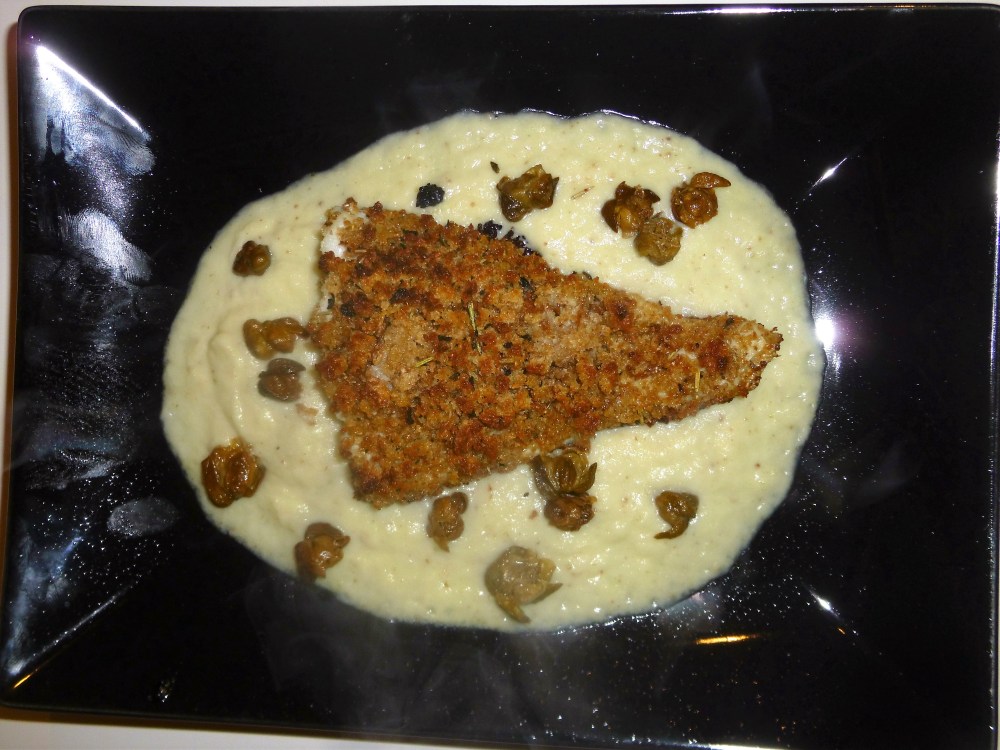 Herb Crusted Haddock, Fennel Puree and Crispy Capers Recipe