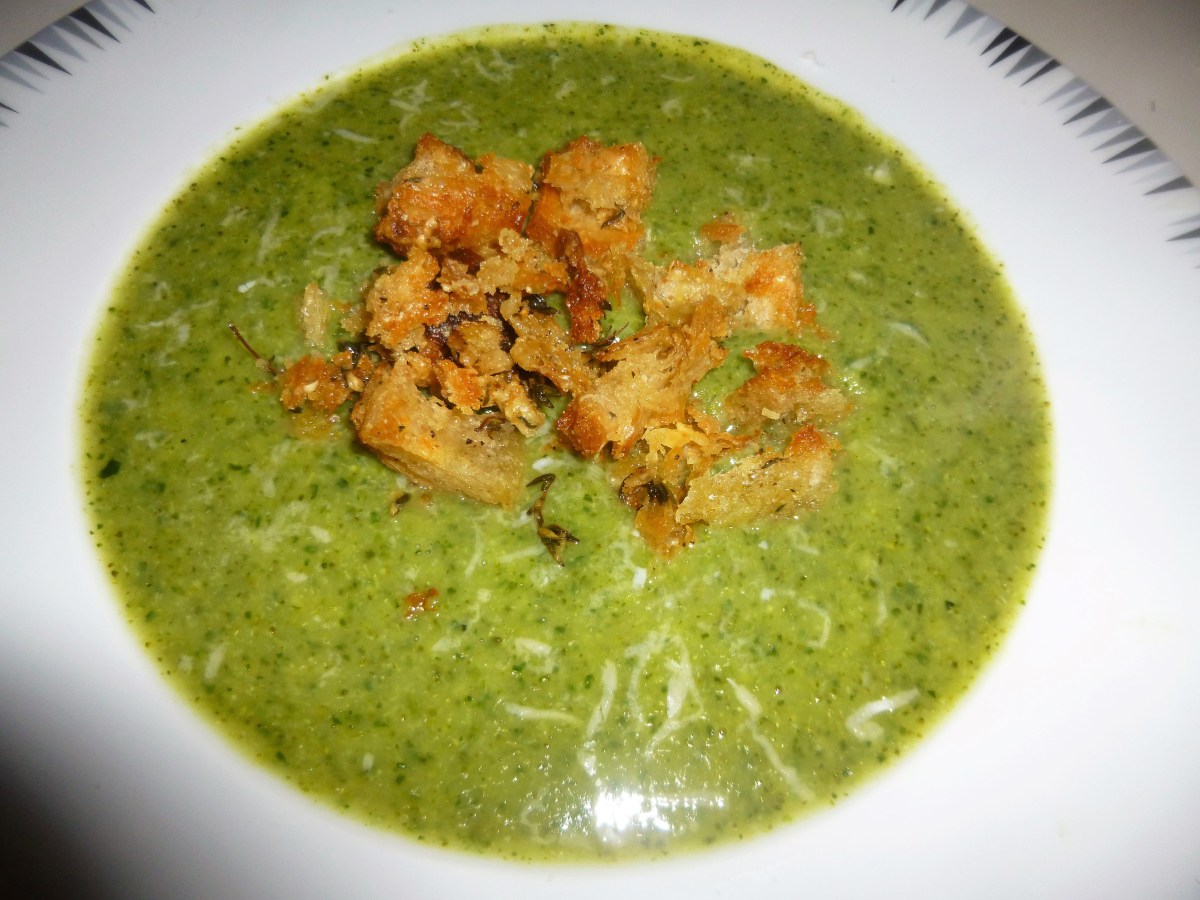 Broccoli, Cavolo Nero and Leek Soup with Thyme and Parmesan Crouton’s ...