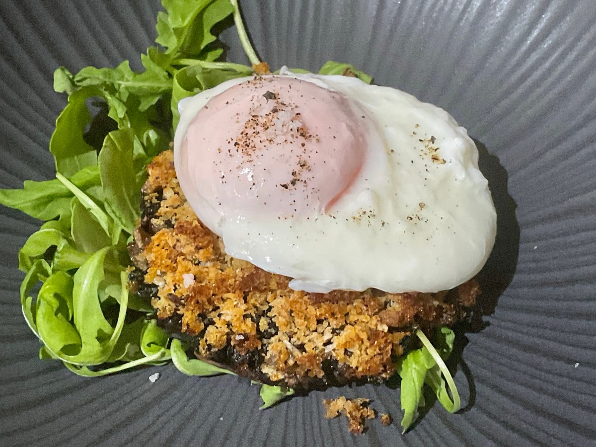 Mushrooms stuffed with Spinach topped with Parmesan Breadcrumb’s and a ...