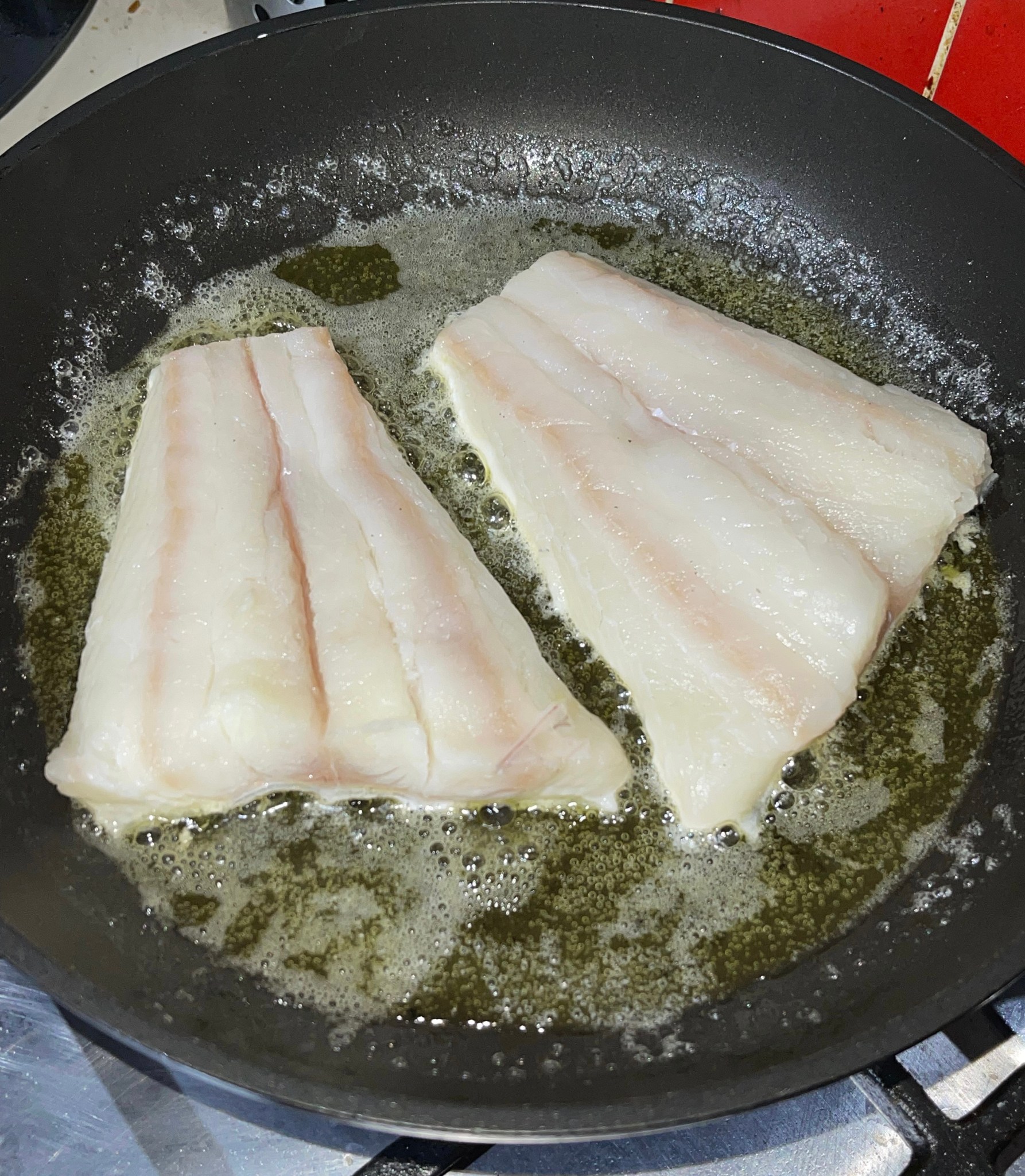 Halibut Fillets with a Shrimp, Caper, Lemon and Butter Sauce