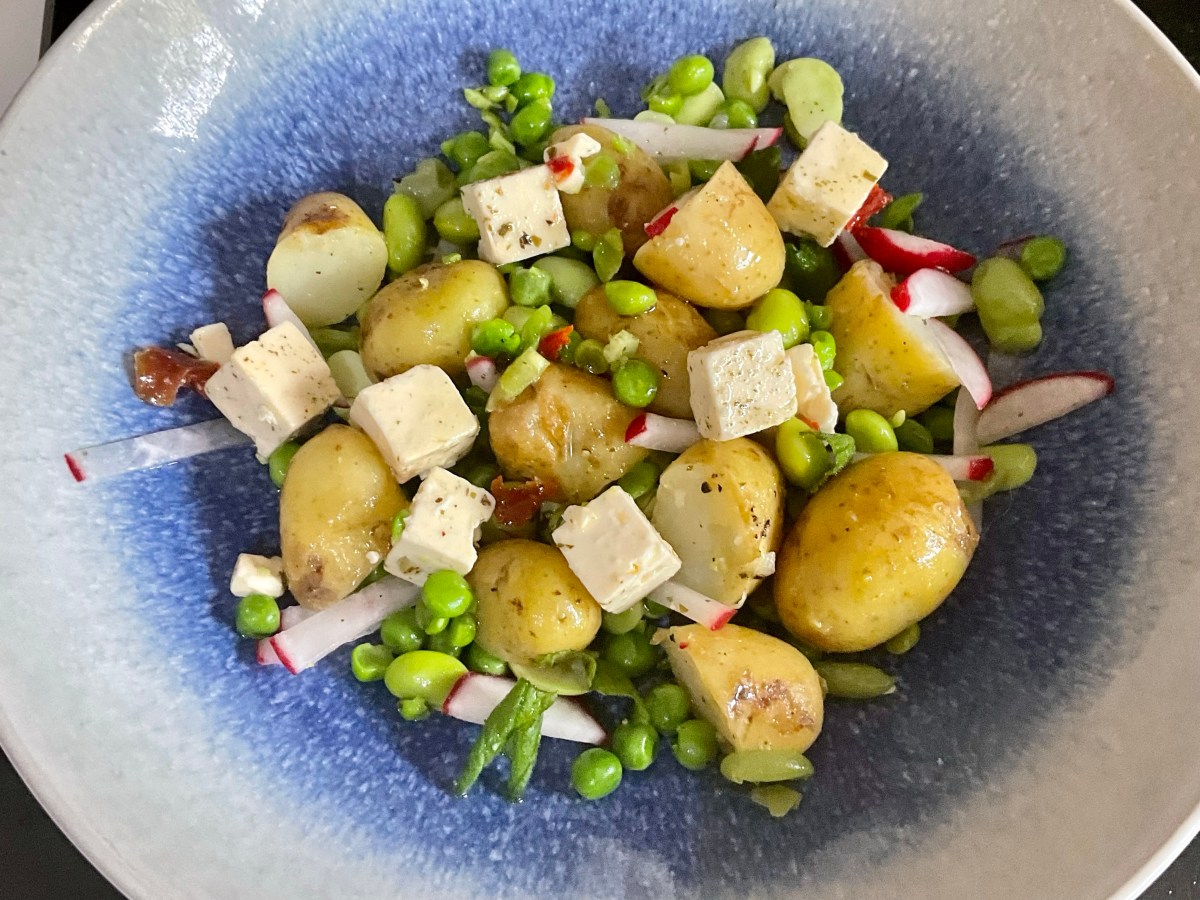 Feta, Spring Beans and Jersey Royal Salad