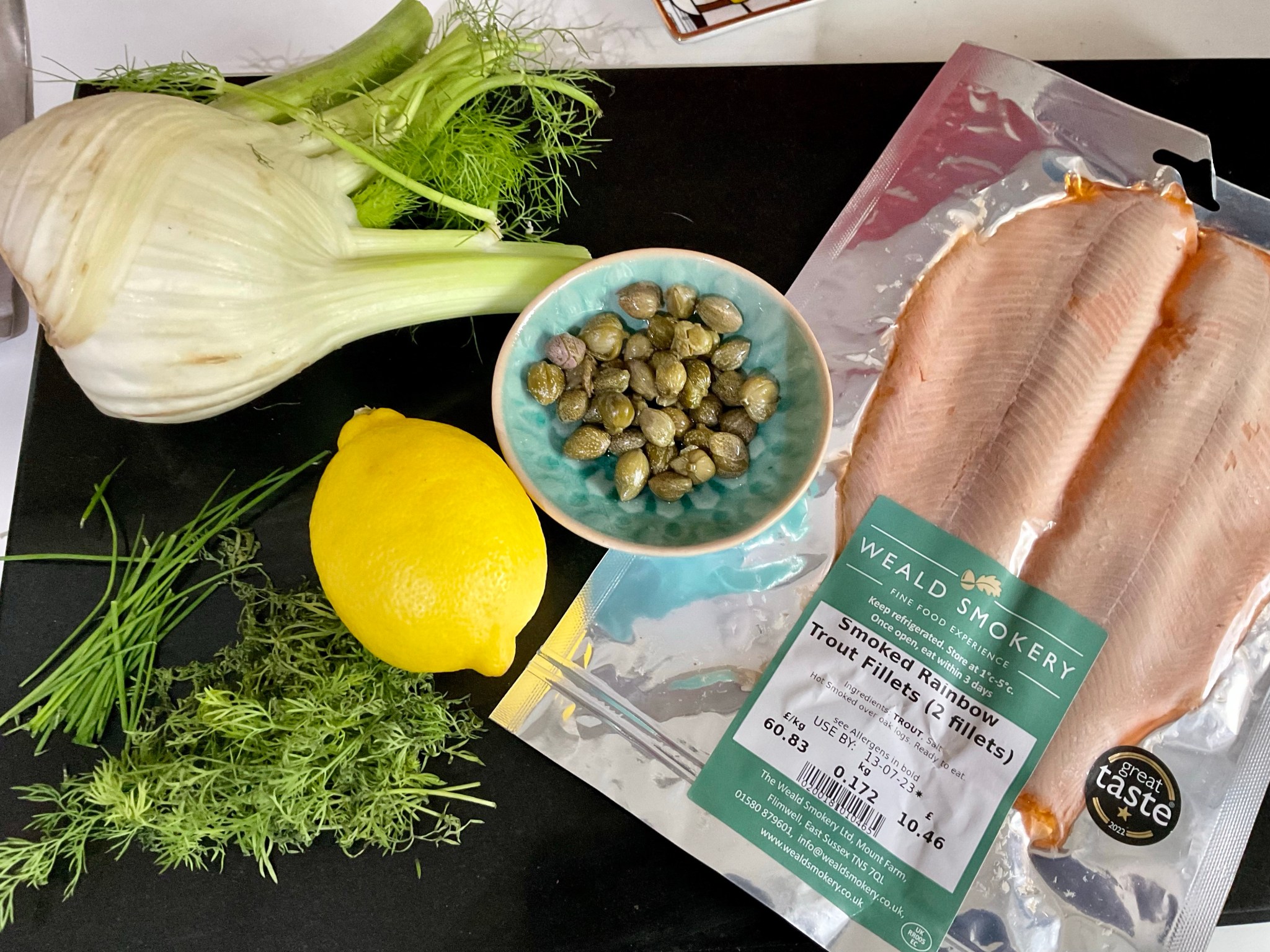 Hot Smoked Trout and Fennel Salad with a Dill, Chive and Lemon Dressing ...