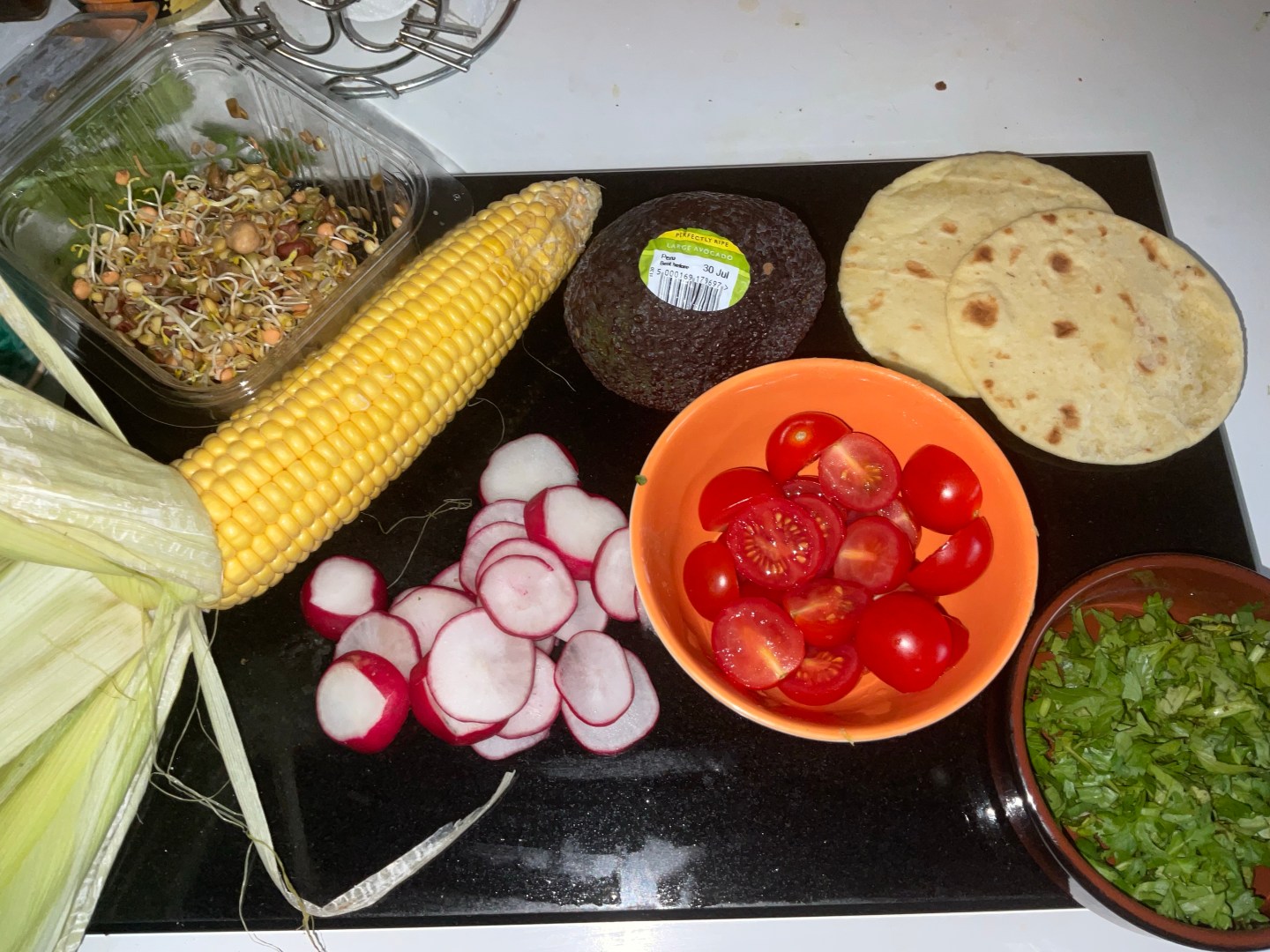 Leftover Chicken Taco Salad with a Lime and Coriander Dressing and ...