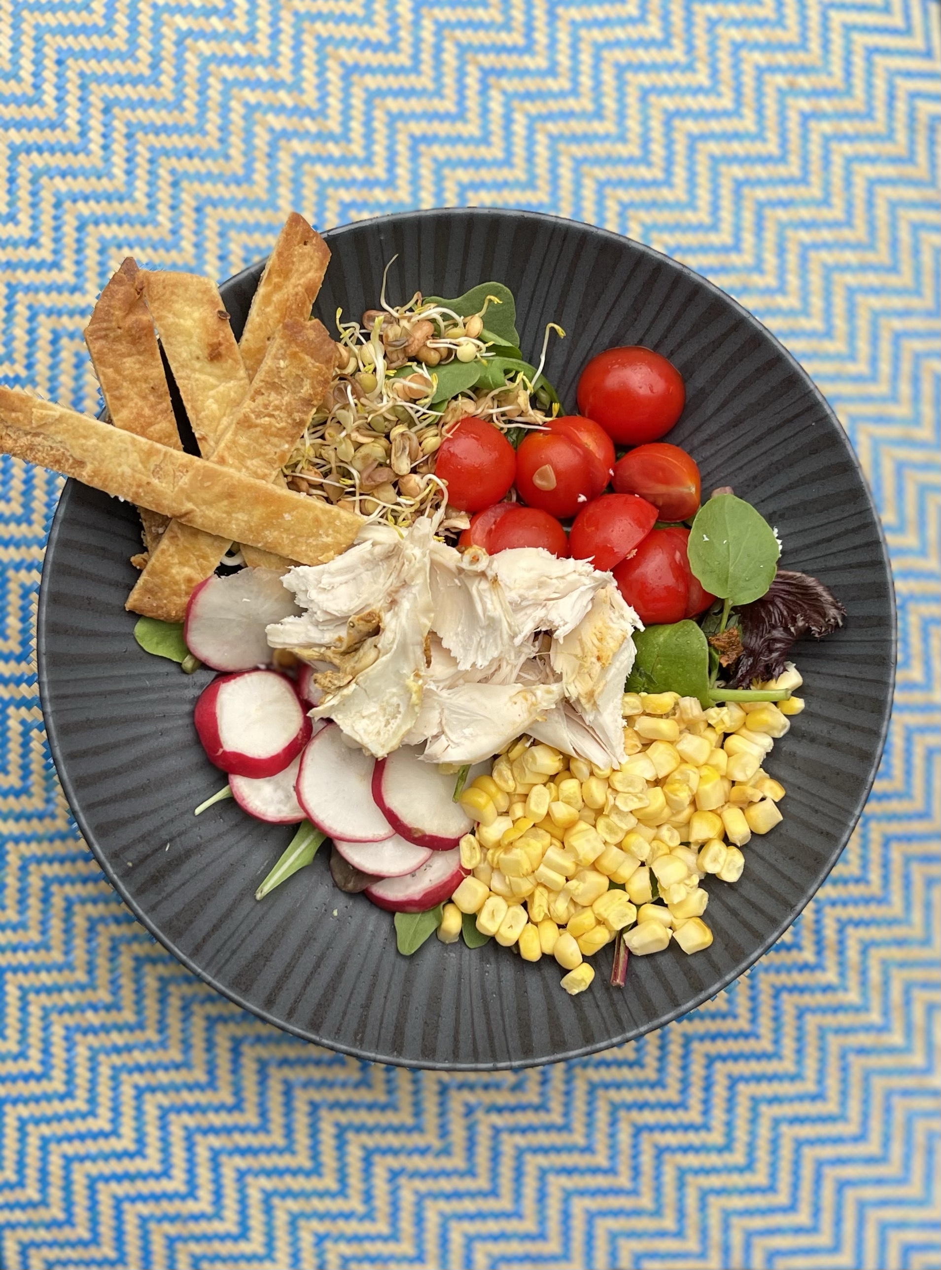 Leftover Chicken Taco Salad with a Lime and Coriander Dressing and ...
