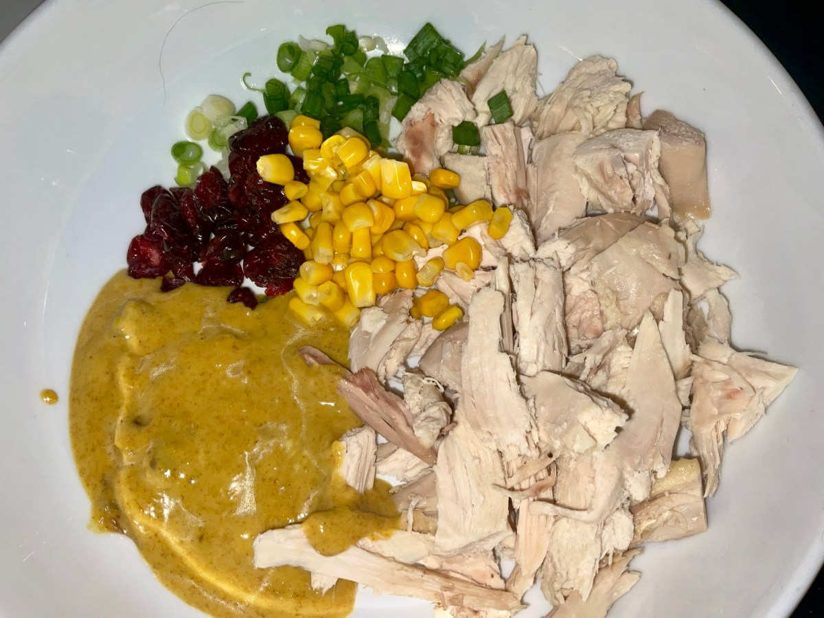 Leftover Chicken Salad with a Curried Mango Chutney Dressing